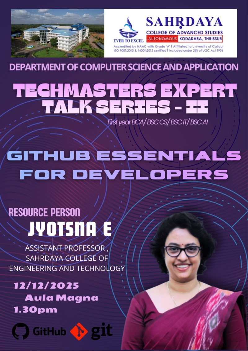 TECH MASTERS TALK SERIES II – “GITHUB ESSENTIALS FOR DEVELOPERS ...